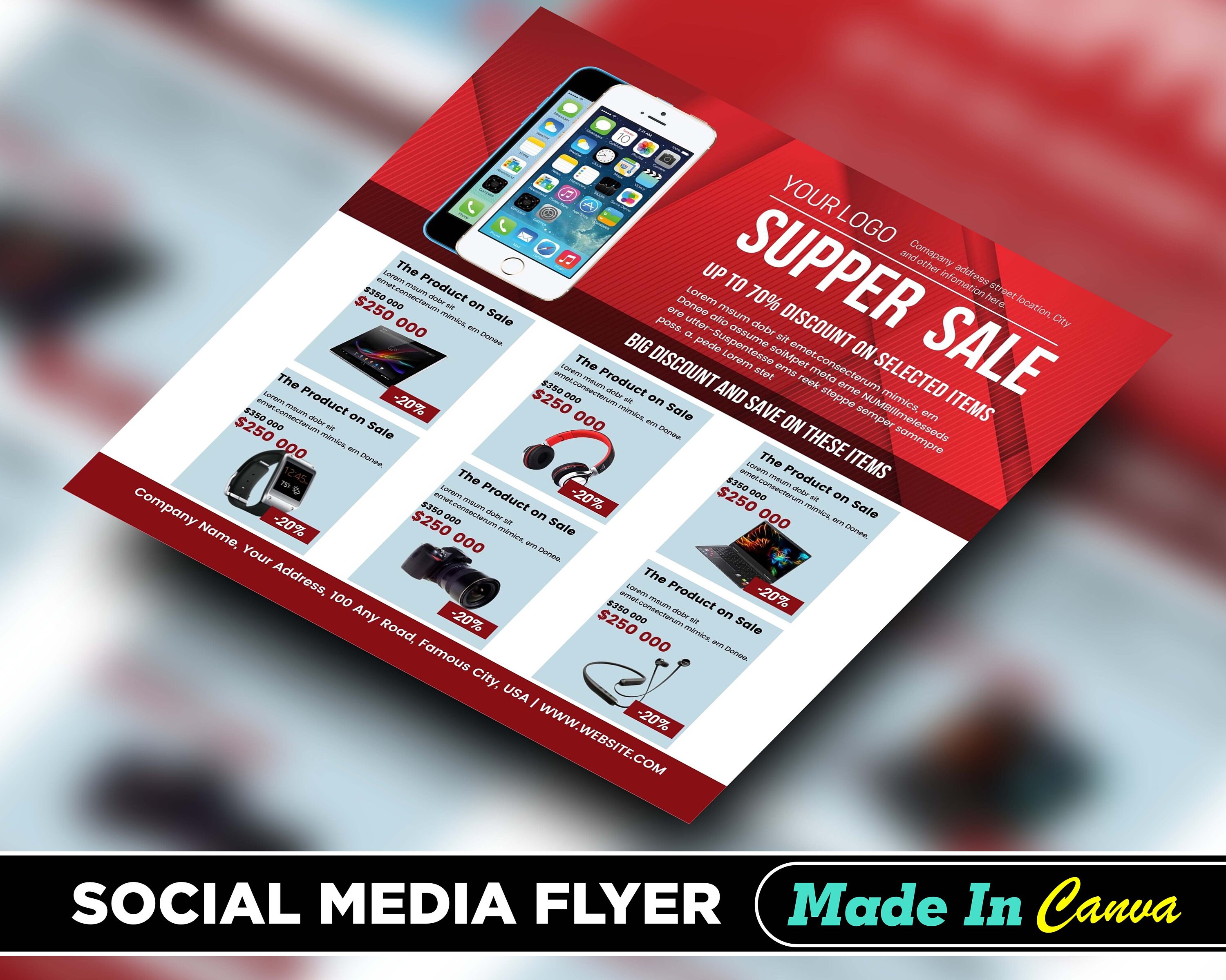Smartphone Sale Flyer, DIY Canva Smartphone Sale Flyer Template 2022 ...