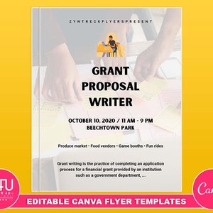 Grant Proposal Writer Flyer, DIY Canva Grant Proposal Writer Flyer ...