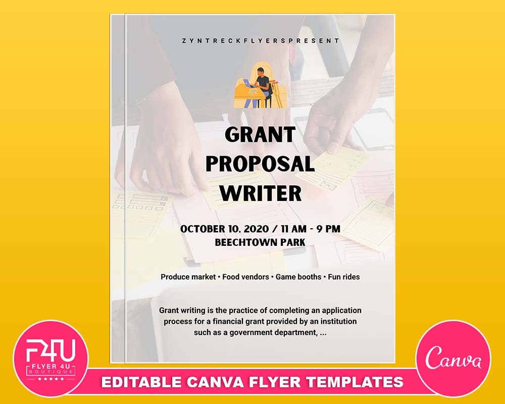 Grant Proposal Writer Flyer, DIY Canva Grant Proposal Writer Flyer ...