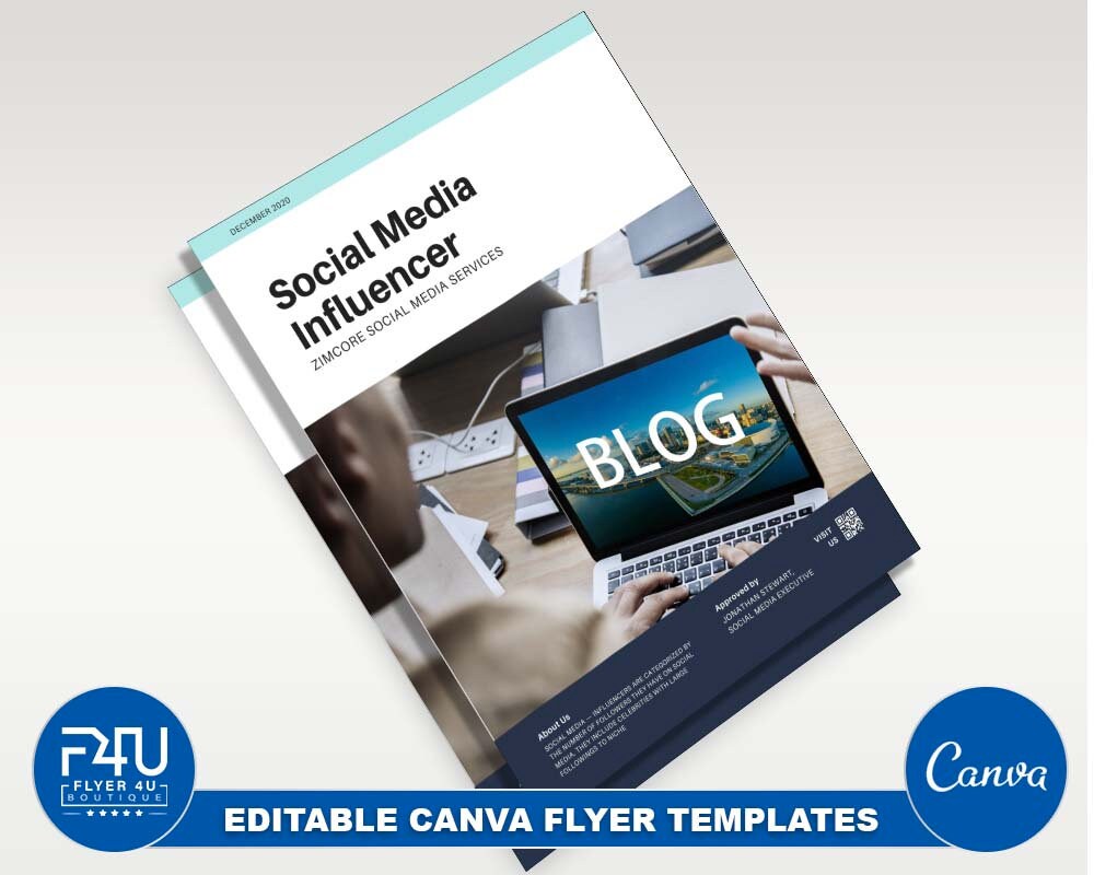 Social Media Influencer Flyer DIY Canva Social Media - Etsy