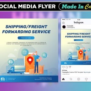 Shipping Freight Forwarding Flyer, DIY Canva Shipping Freight ...