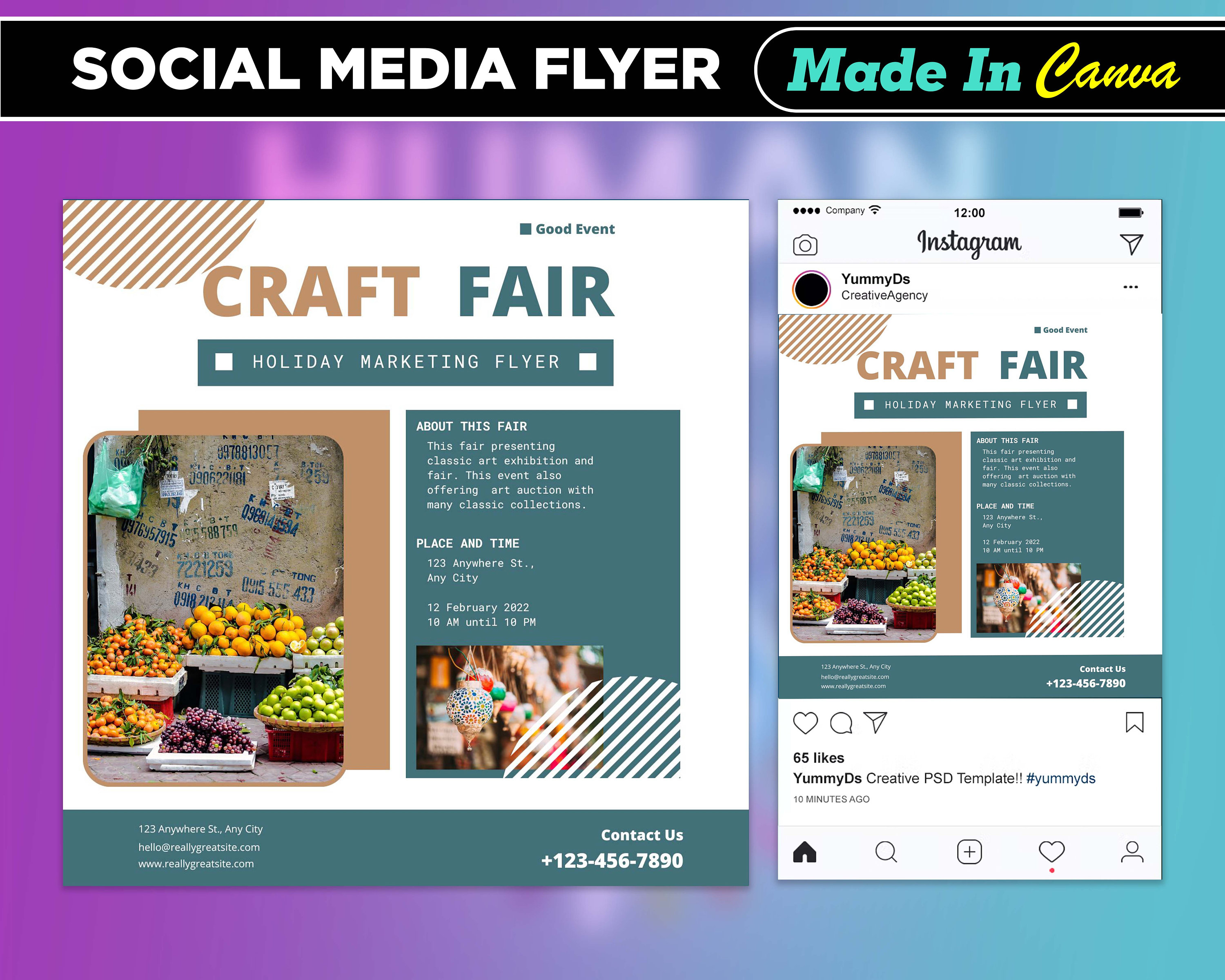 Craft Fair Holiday Marketing Flyer DIY Canva Craft Fair - Etsy