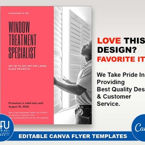 Window Treatment Specialist Flyer DIY Canva Window Treatment - Etsy
