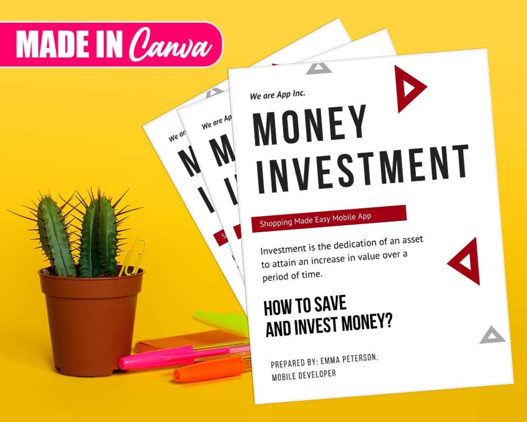 Money Investment Flyer, DIY Canva Money Investment Templates, Editable Canva US Letter Size ...