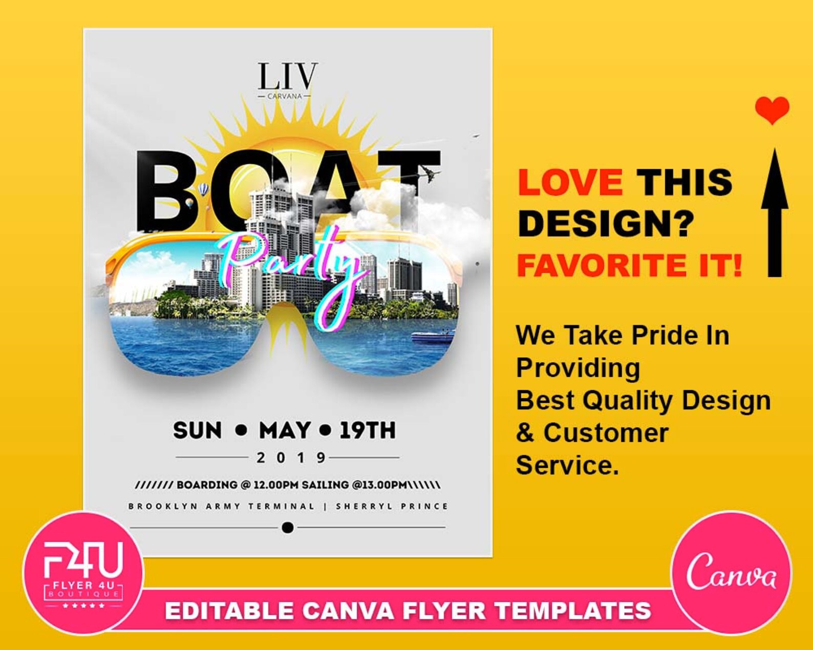 Boat Tour Flyer, DIY Canva Boat Tour Flyer Template 2022, Editable ...