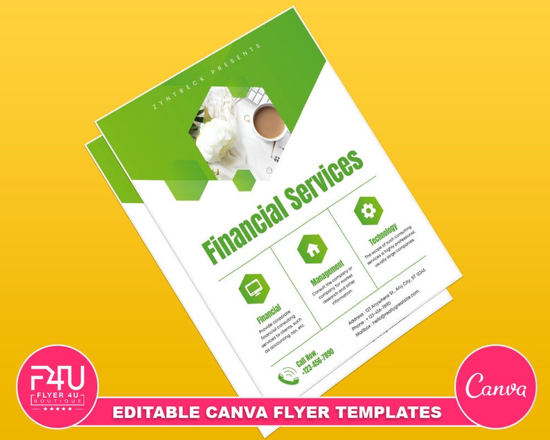 Financial Services Flyer, DIY Canva Financial Services Flyer Template ...