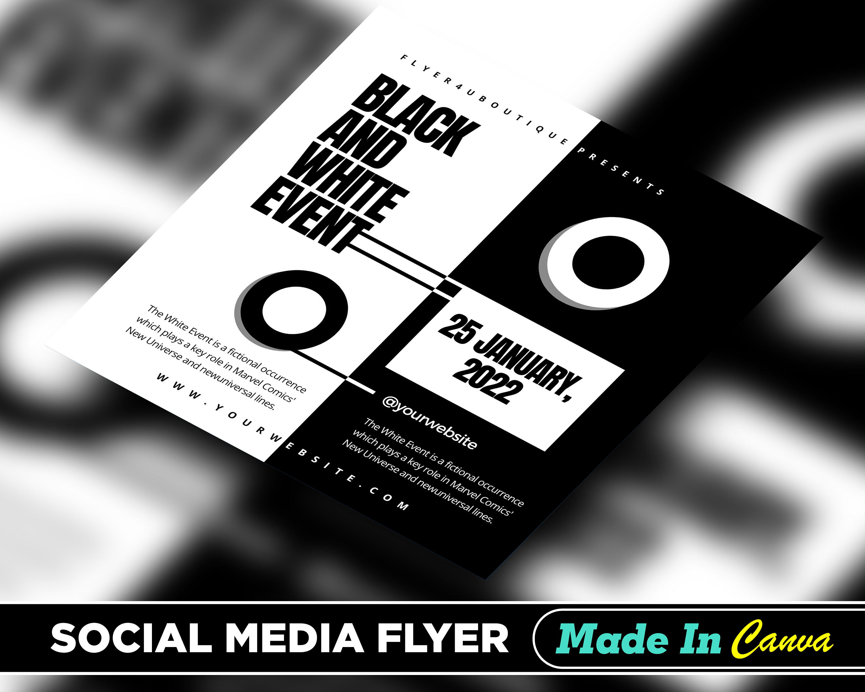 Black and White Event Flyer, DIY Canva Black and White Event Flyer ...