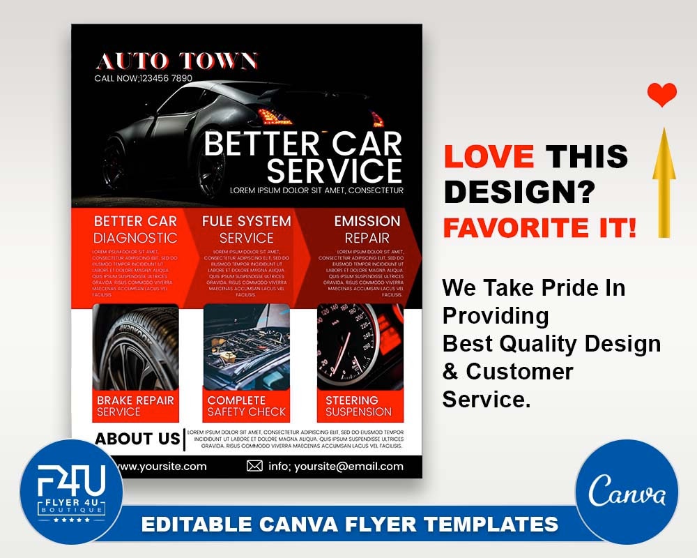 Automobile Flyer DIY Canva Auto Mobile Flyer Template 2022 - Etsy