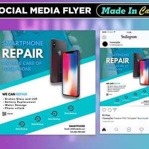 Smartphone Flyer, DIY Canva Smartphone Flyer Template 2022, Editable ...