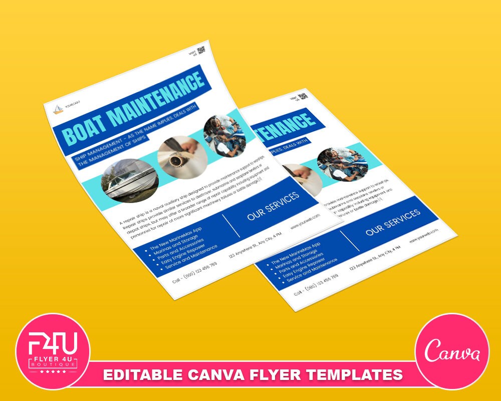 Boat Maintenance Flyer, DIY Canva Boat Maintenance Flyer Template 2022 ...