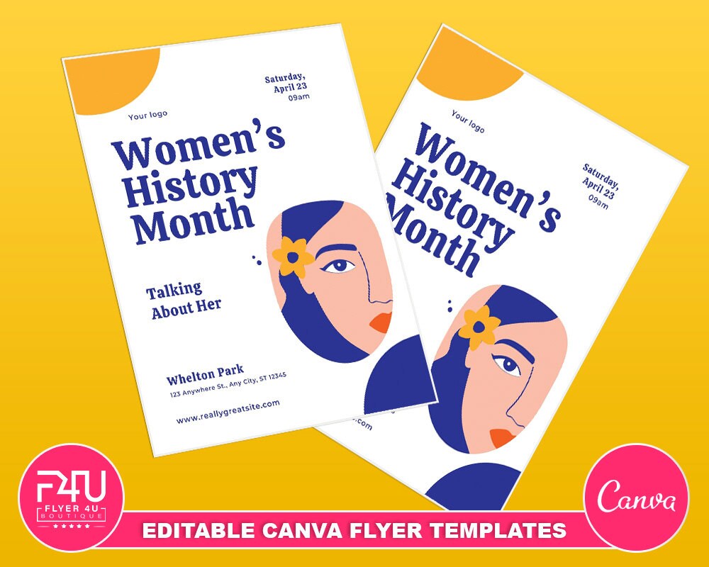 Women's History Month Flyer, DIY Canva Women's History Month Flyer ...
