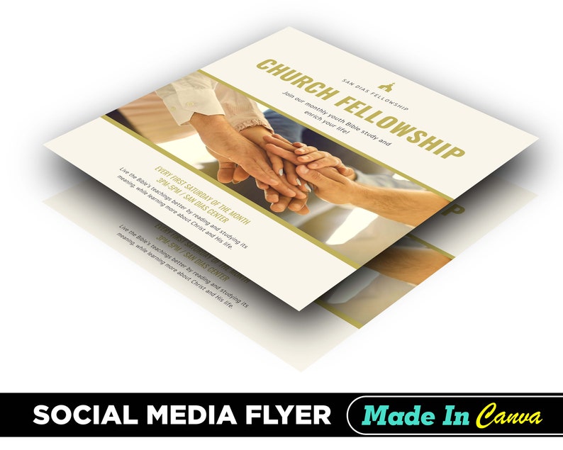Church Fellowship Flyer, DIY Canva Church Fellowship Flyer Template ...