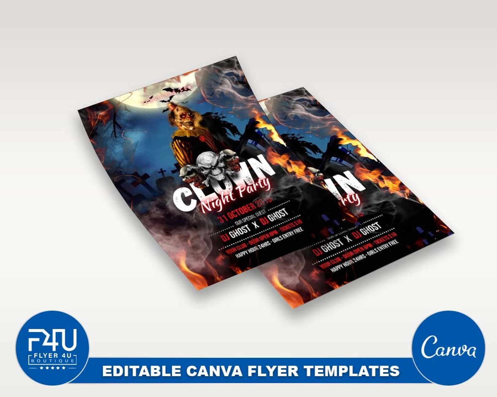 Clown Service Flyer DIY Canva Clown Service Flyer Template - Etsy