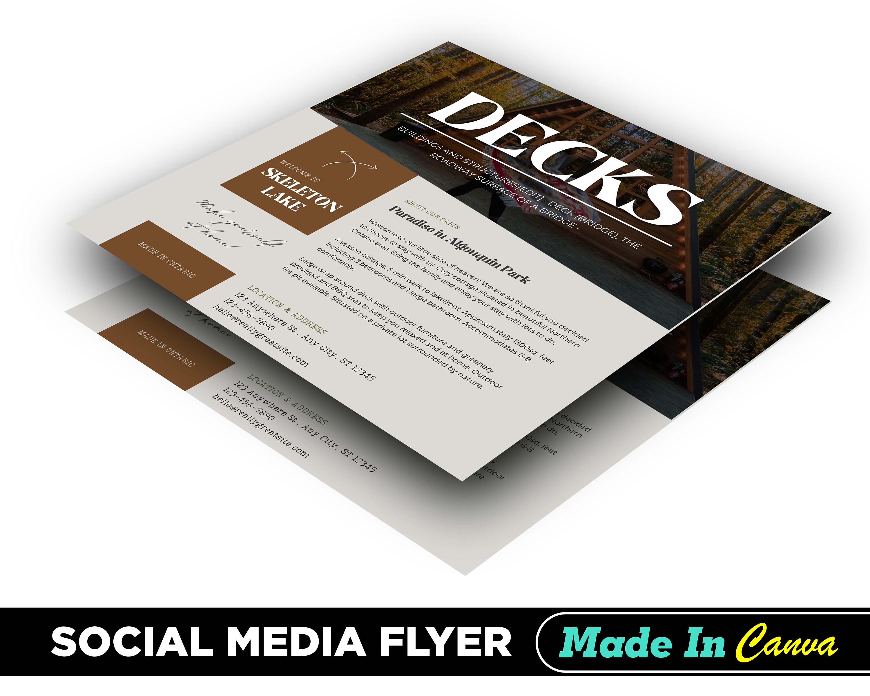 Decks Flyer, DIY Canva Decks Flyer Template, Editable Social Media ...