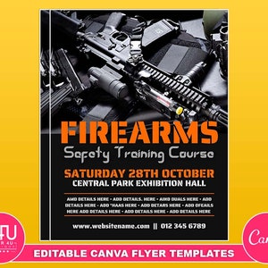Firearms Training Flyer, DIY Canva Firearms Training Flyer, Editable ...