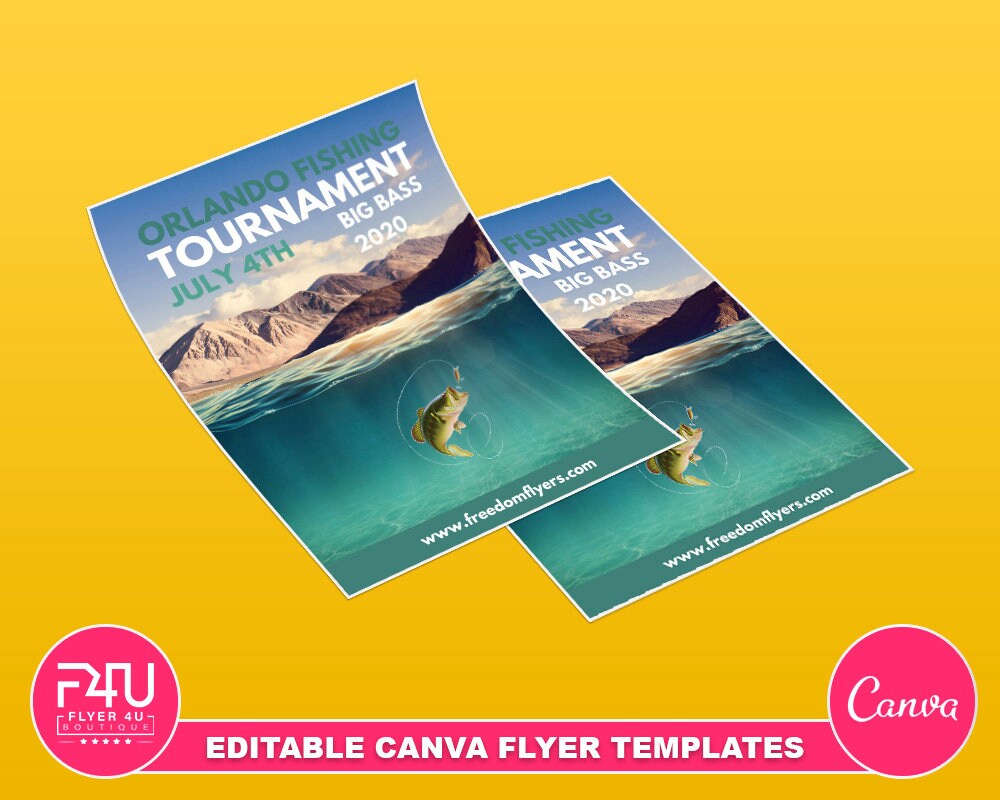 Sport Fishing Charter Boat Flyer DIY Canva Sport Fishing - Etsy