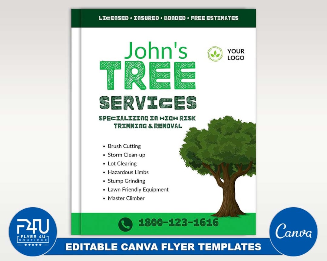 Tree Service Flyer DIY Canva Tree Service Flyer Template - Etsy