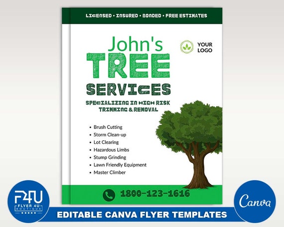 Tree Service Flyer DIY Canva Tree Service Flyer Template | Etsy