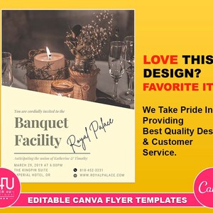 Banquet Facility Flyer, DIY Canva Banquet Facility Flyer Template 2022 ...
