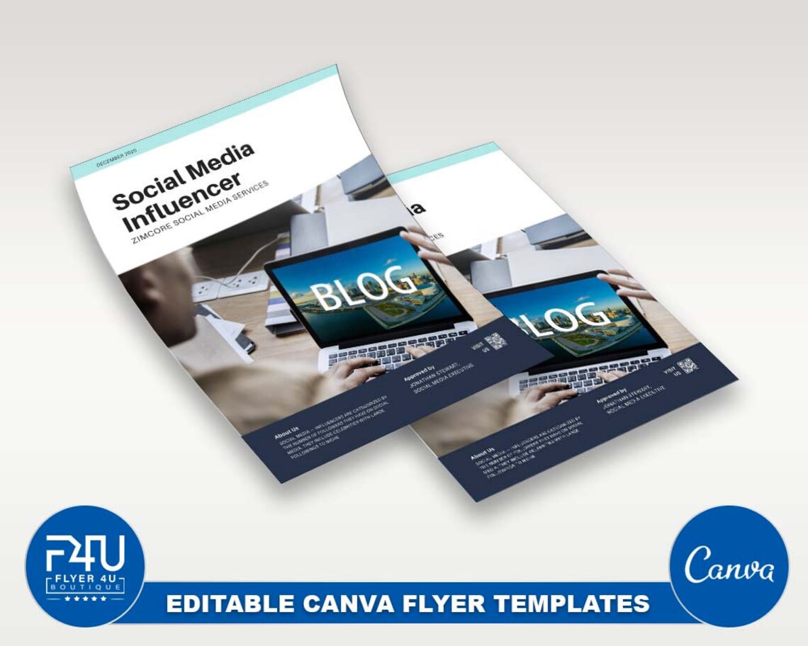 Social Media Influencer Flyer DIY Canva Social Media | Etsy