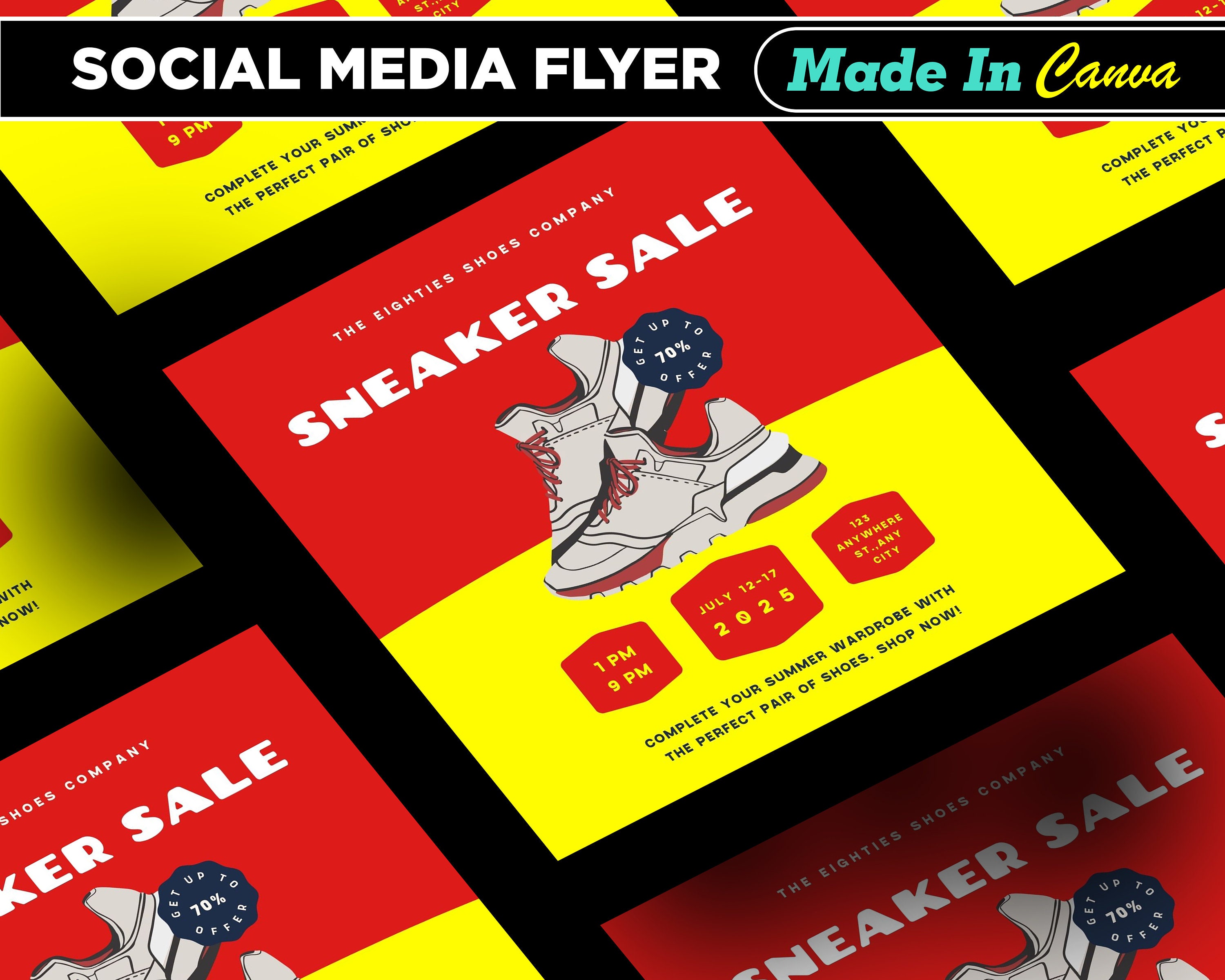 Sneaker Sale Flyer, DIY Canva Sneaker Sale Flyer Template 2022 ...