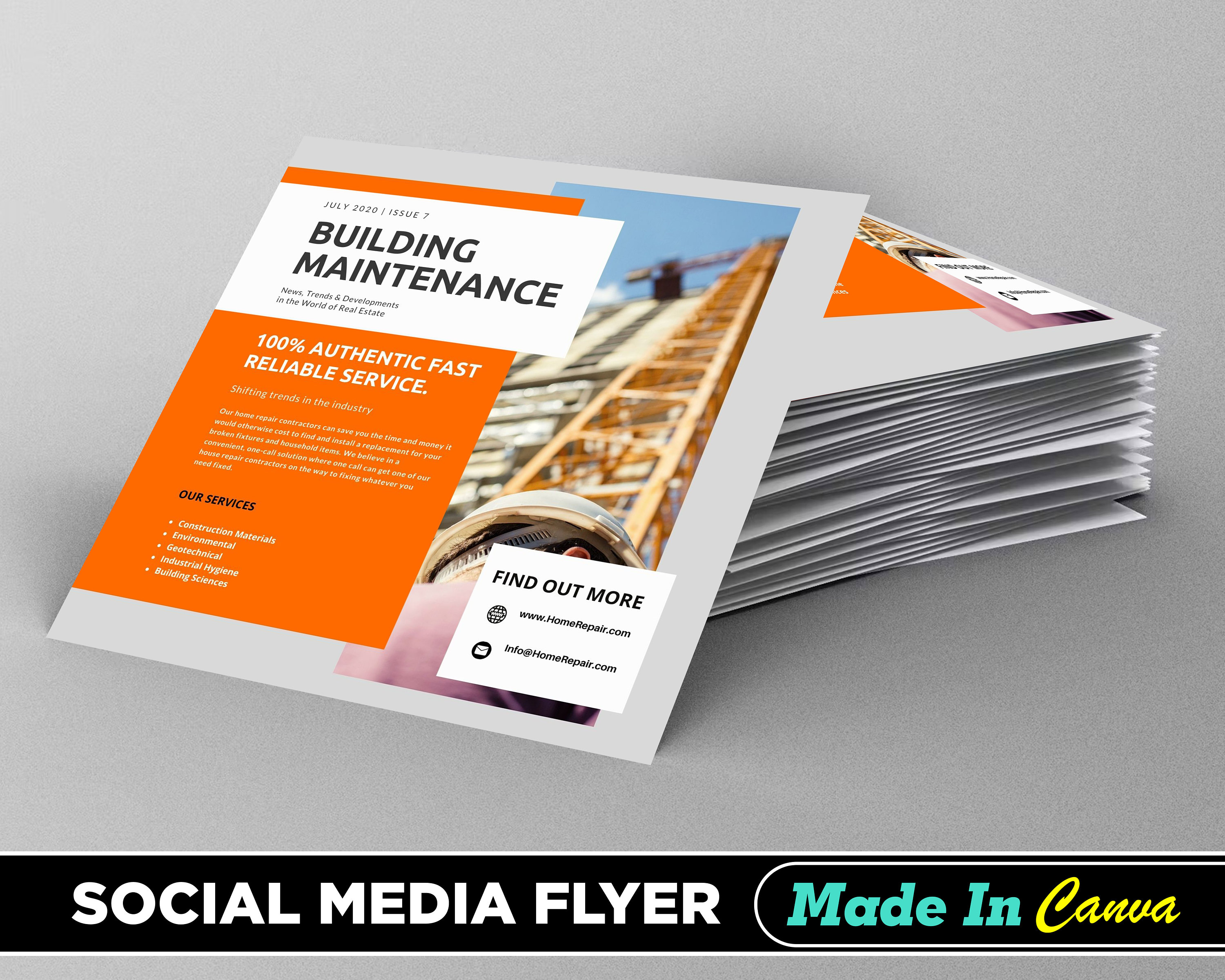 Building Maintenance Service Flyer, DIY Canva Building Maintenance ...