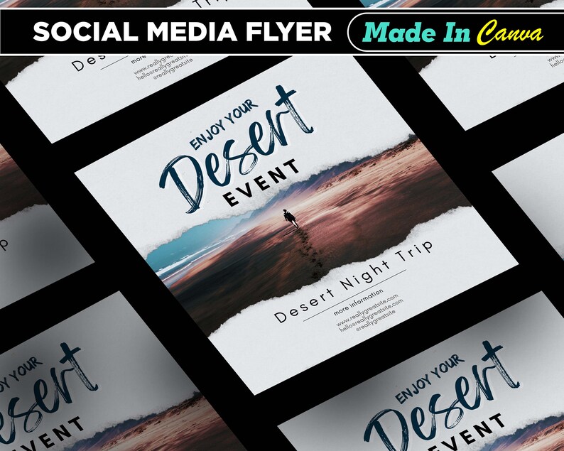 Desert Event Flyer, DIY Canva Desert Event Flyer Template 2022 ...