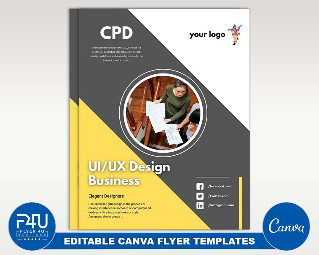 Ui Ux Design Business Flyer, DIY Canva Ui Ux Design Business Template ...