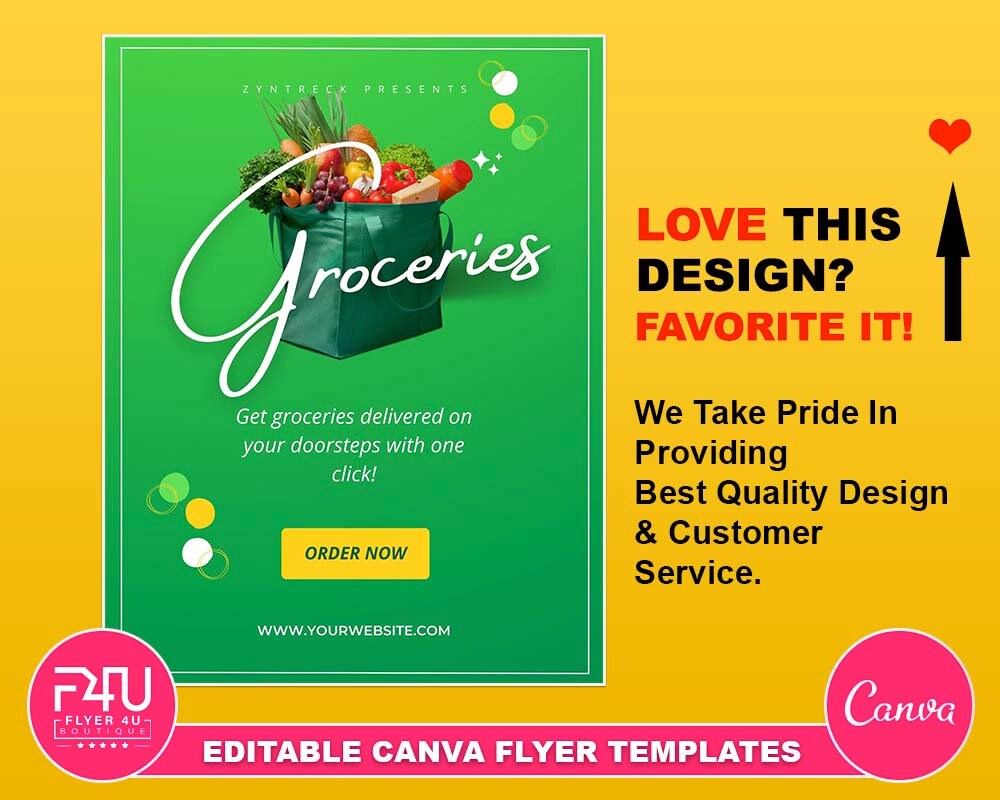 Grocery Store Flyer DIY Canva Grocery Store Flyer Template - Etsy