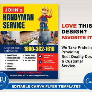 Handyman Service Flyer, DIY Canva Handyman Service Flyer Template 2022 ...