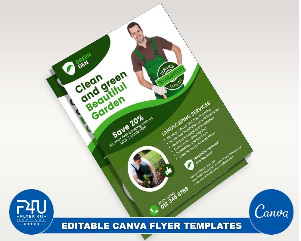 Garden Center Flyer, DIY Canva Garden Center Flyer Template 2022 ...