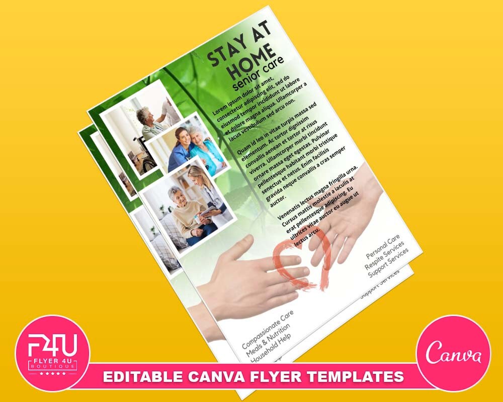 In Home Caregiver Flyer, DIY Canva in Home Caregiver Templates ...