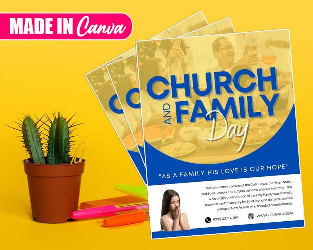 Church Family Day Flyer, DIY Canva Church Family Day Templates ...