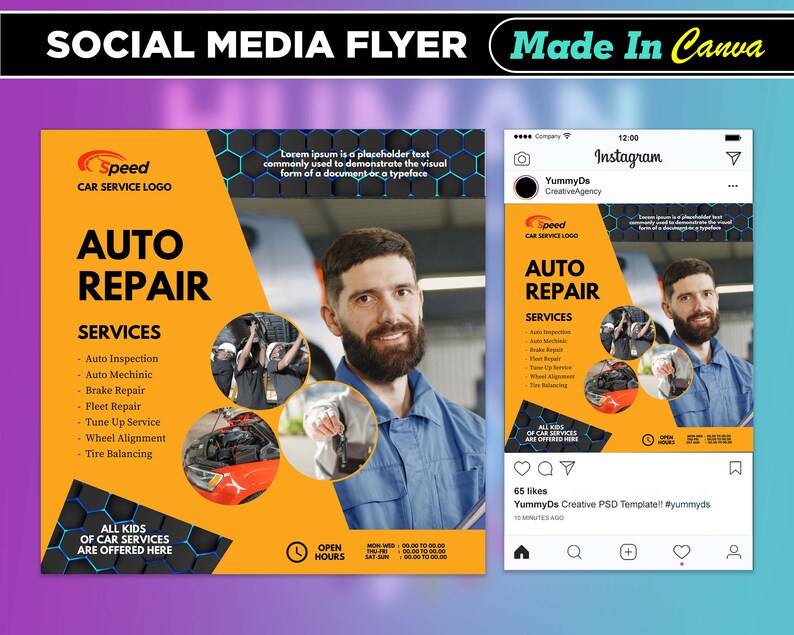 Mobile Car Inspection Flyer, DIY Canva Mobile Car Inspection Flyer ...