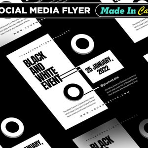 Black and White Event Flyer, DIY Canva Black and White Event Flyer ...