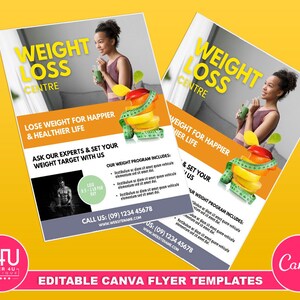 Weight Loss Center Flyer, DIY Canva Weight Loss Center Flyer Template ...