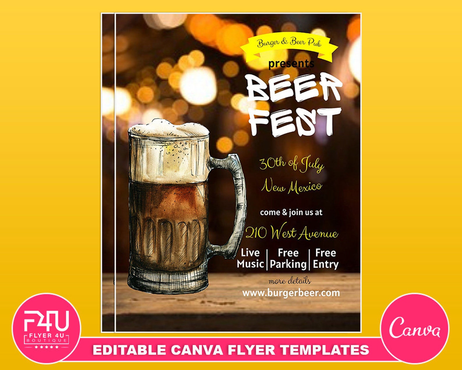 Brew Pub Flyer DIY Canva Brew Pub Flyer Template 2022 - Etsy