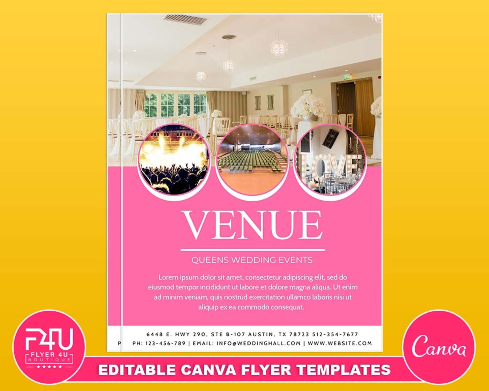 Venue Flyer DIY Canva Venue Flyer Template 2022 Editable - Etsy
