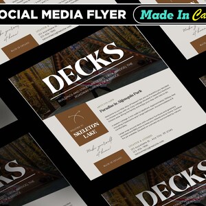 Decks Flyer, DIY Canva Decks Flyer Template, Editable Social Media ...