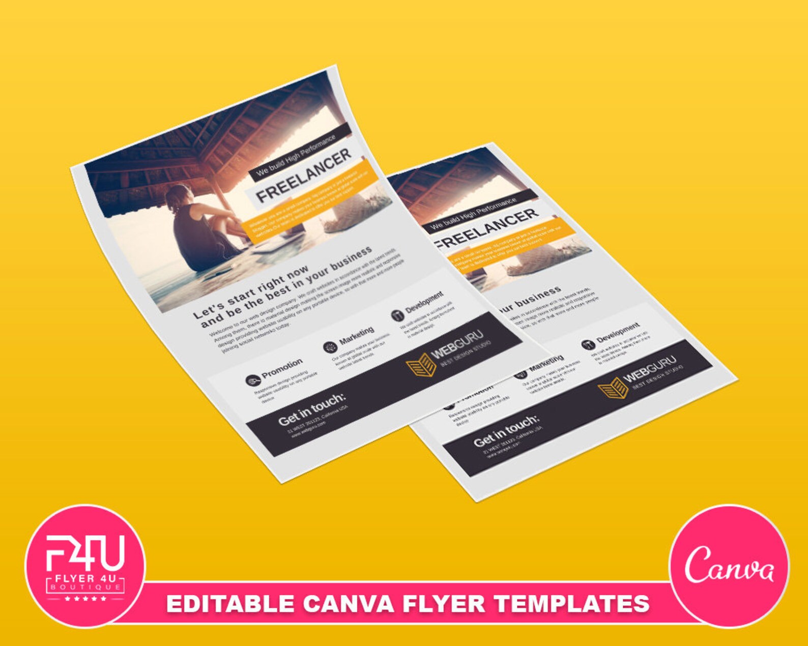 Freelance Writer Flyer, DIY Canva Freelance Writer Flyer Template 2022 ...