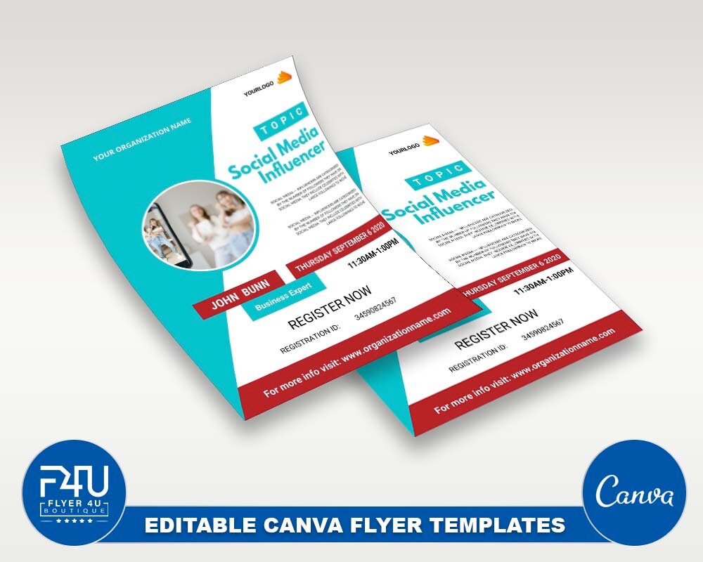 Social Media Influencer Flyer DIY Canva Social Media | Etsy