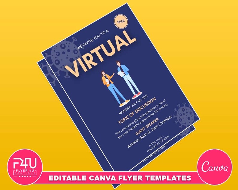 Virtual Flyer DIY Canva Virtual Flyer Editable Canva US | Etsy