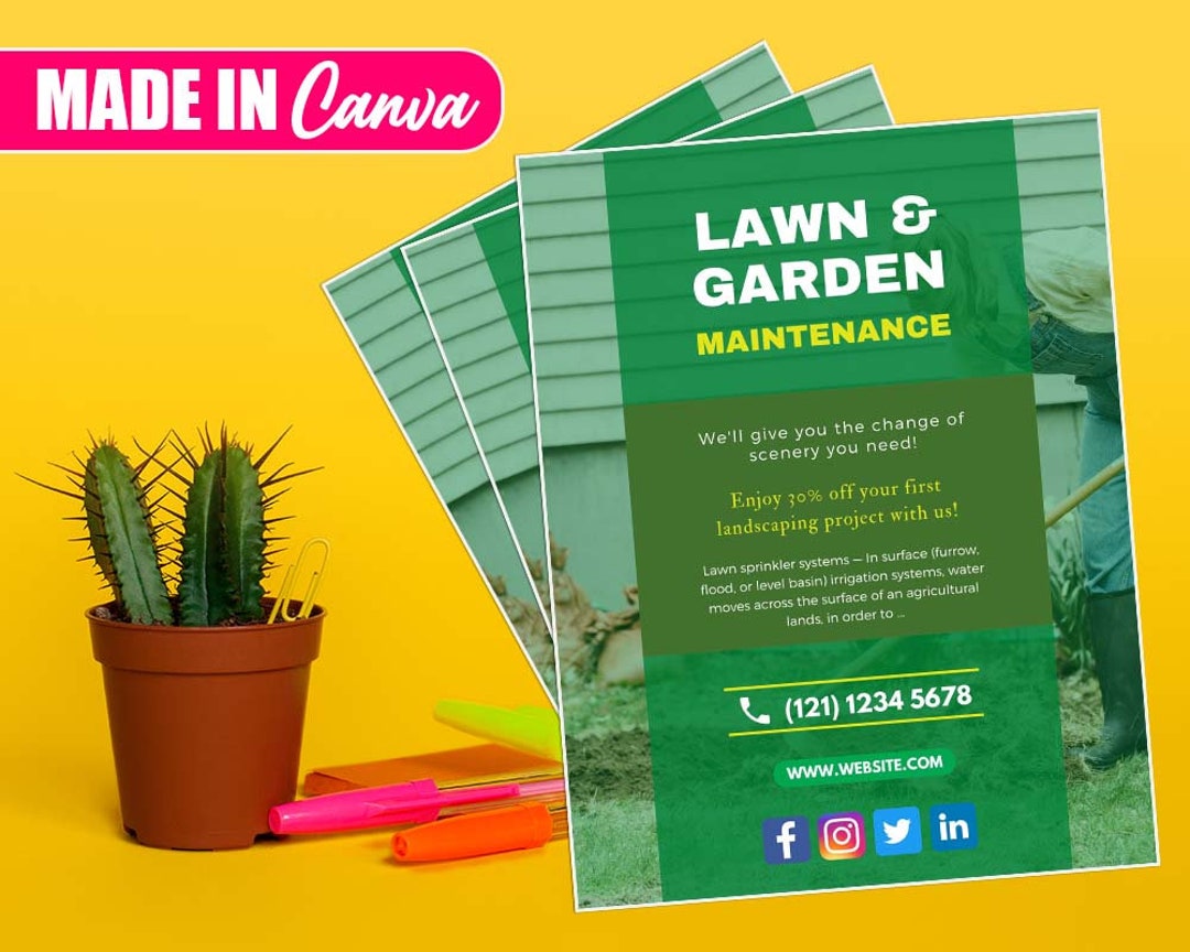 Irrigation Services Flyer, DIY Canva Irrigation Servicesflyer Template ...