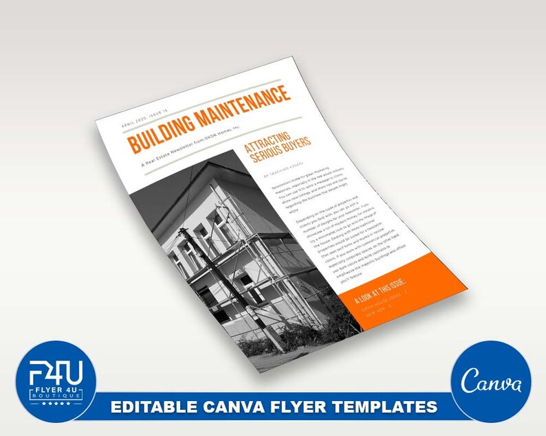Building Maintenance Service Flyer, DIY Canva Building Maintenance ...