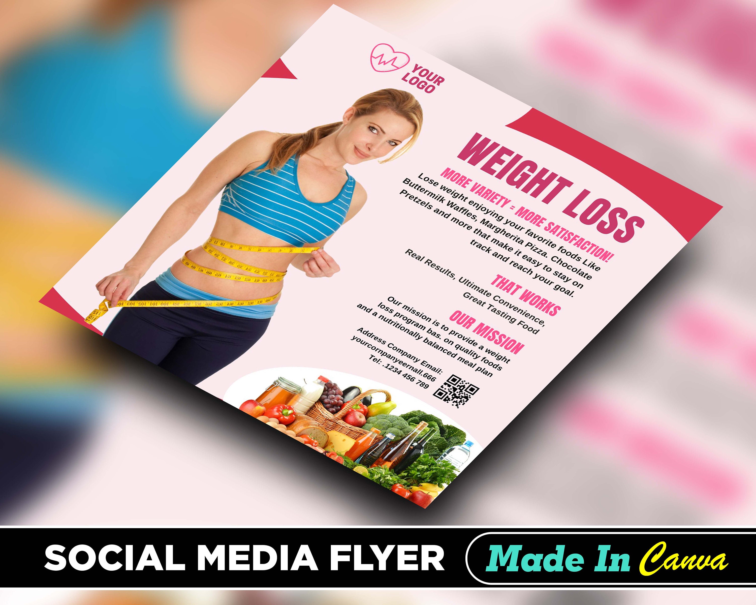 Nutrition Weight Loss Flyer, DIY Canva Nutrition Weight Loss Flyer ...