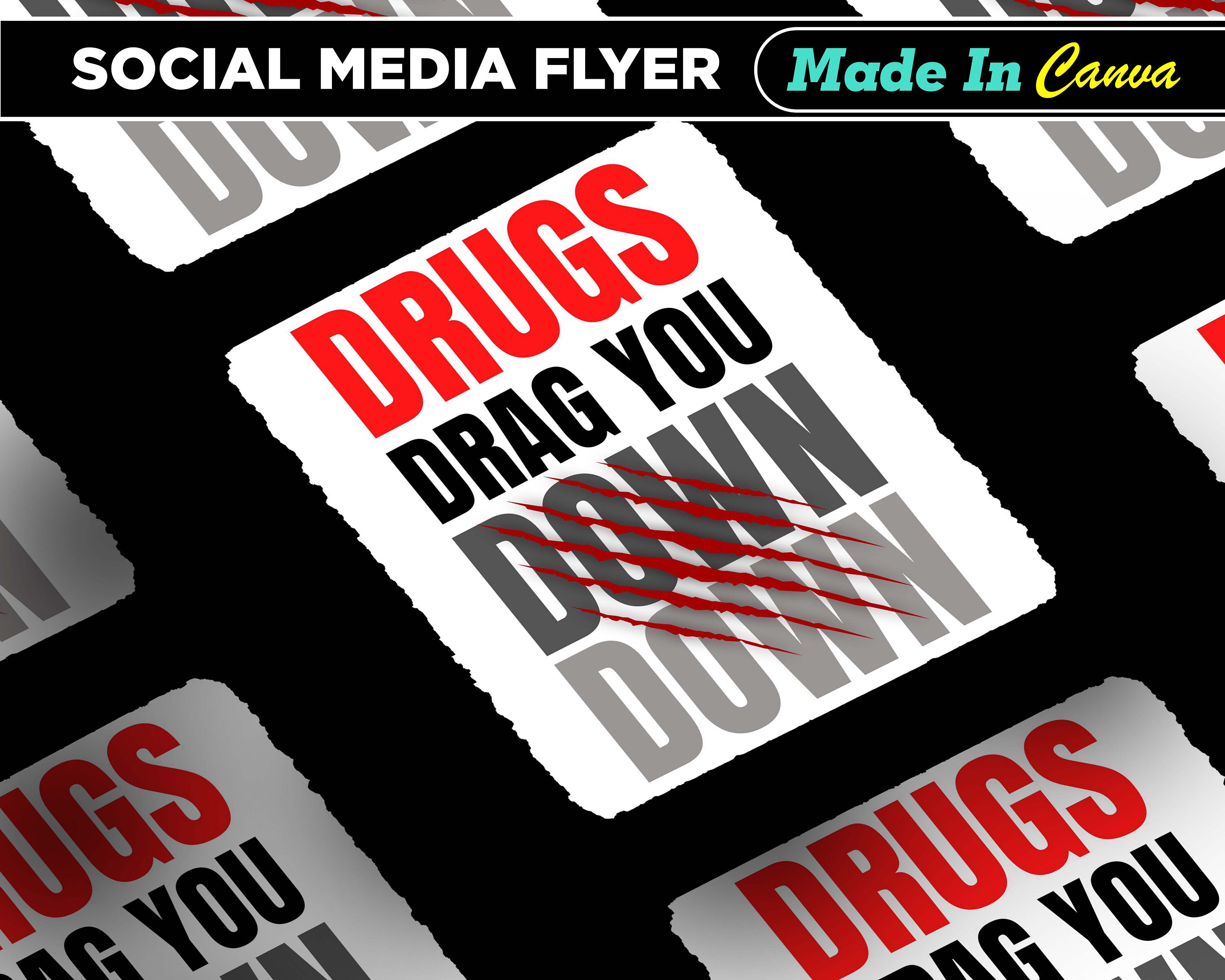 Anti Drug Flyer, DIY Canva Anti Drug Flyer Template 2022, Editable ...
