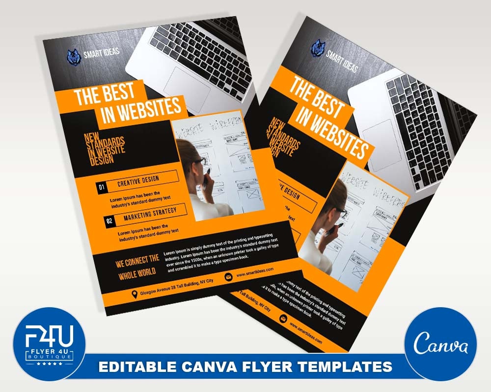 Website Developer Flyer DIY Canva Website Developer Flyer | Etsy