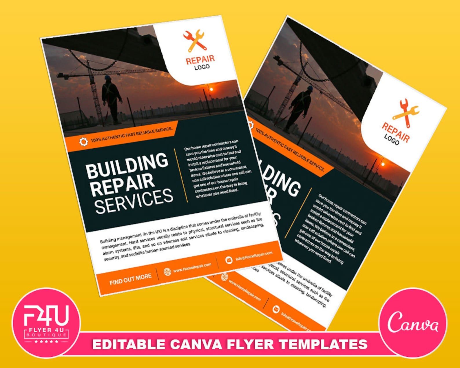 Building Maintenance Service Flyer, DIY Canva Building Maintenance ...