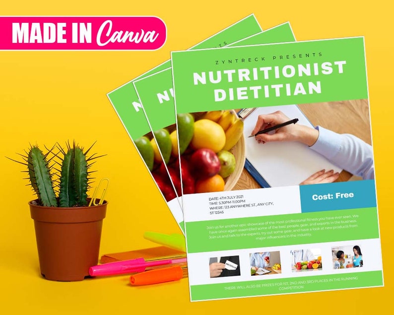 Nutritionist Dietitian Ads Flyer, DIY Canva Nutrition Weight Loss Flyer ...