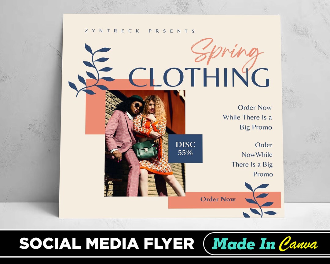 Spring Sale Clothing Flyer, DIY Canva Spring Sale Clothing Template ...